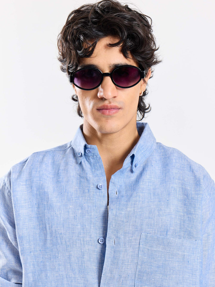 Buy Blue Chambray Irish Linen Shirt Online at Best Price | 5Feet11