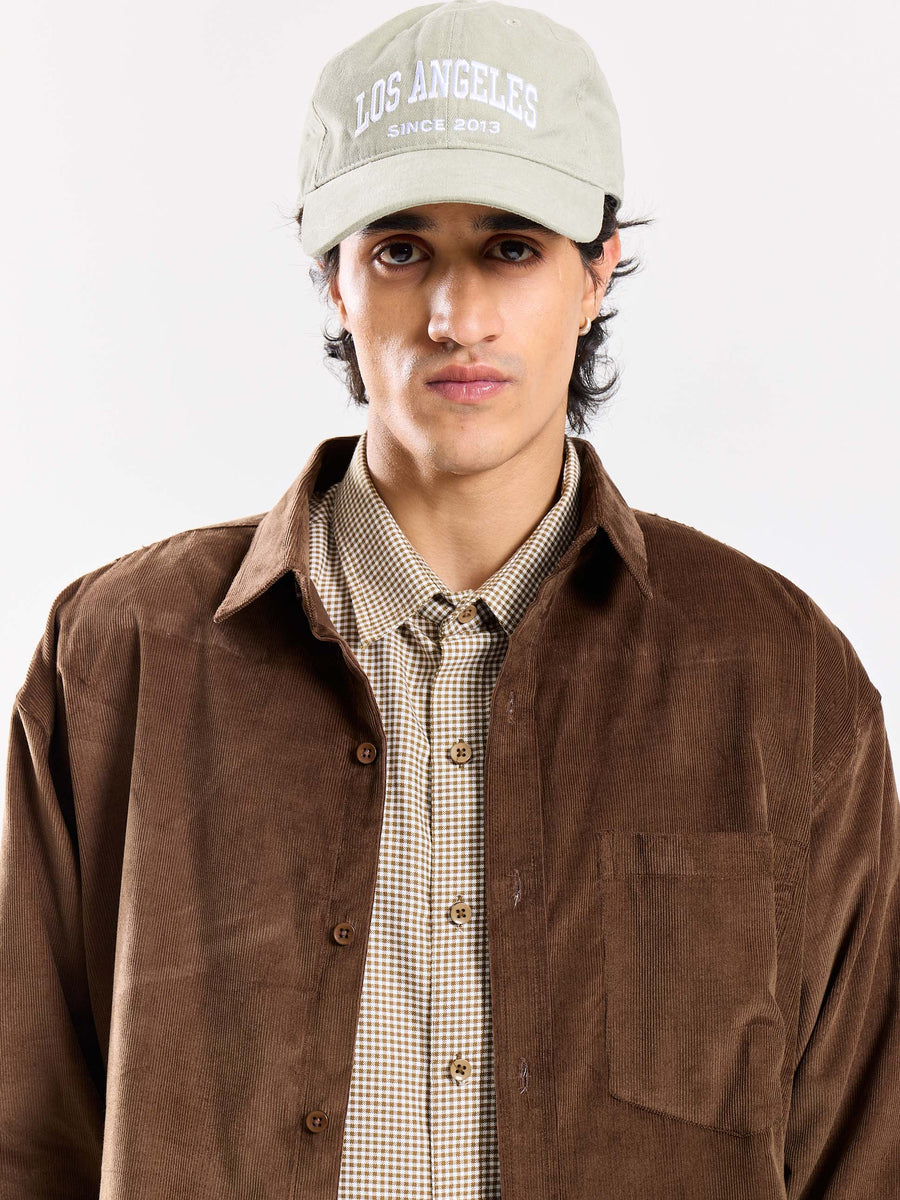 Buy Dark Brown Corduroy Oversized Shirt Online at Best Price | 5Feet11