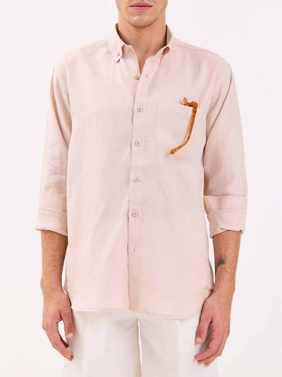 Buy Very Light Pink Irish Linen Shirt Online at Best Price | 5Feet11