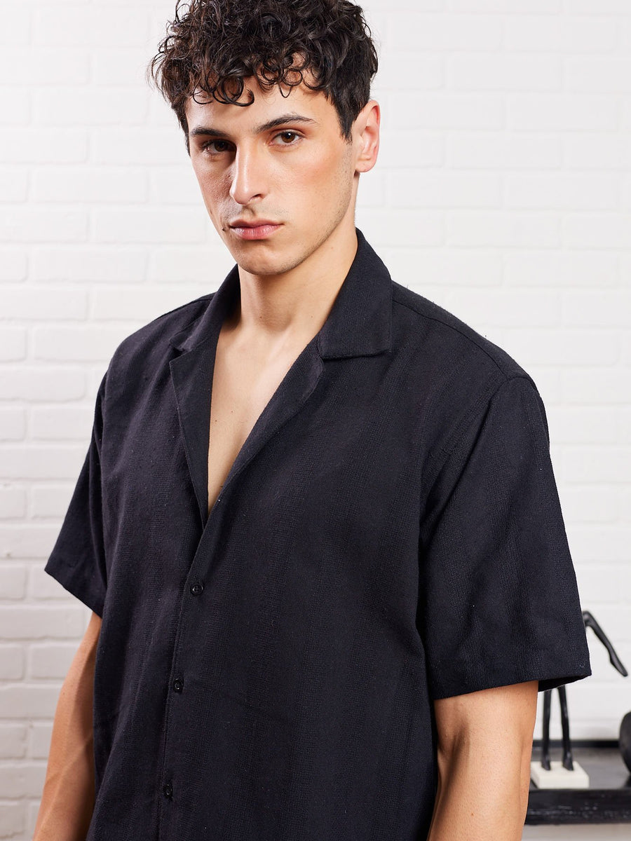 Buy Black Patterned Shirt Online at Best Price | 5Feet11